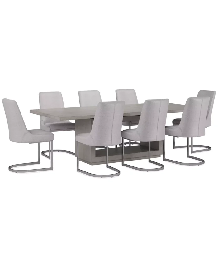 Tivie 9 Pc Dining Set (Rectangular Table + 8 Dining Chairs) – Furniture Fie